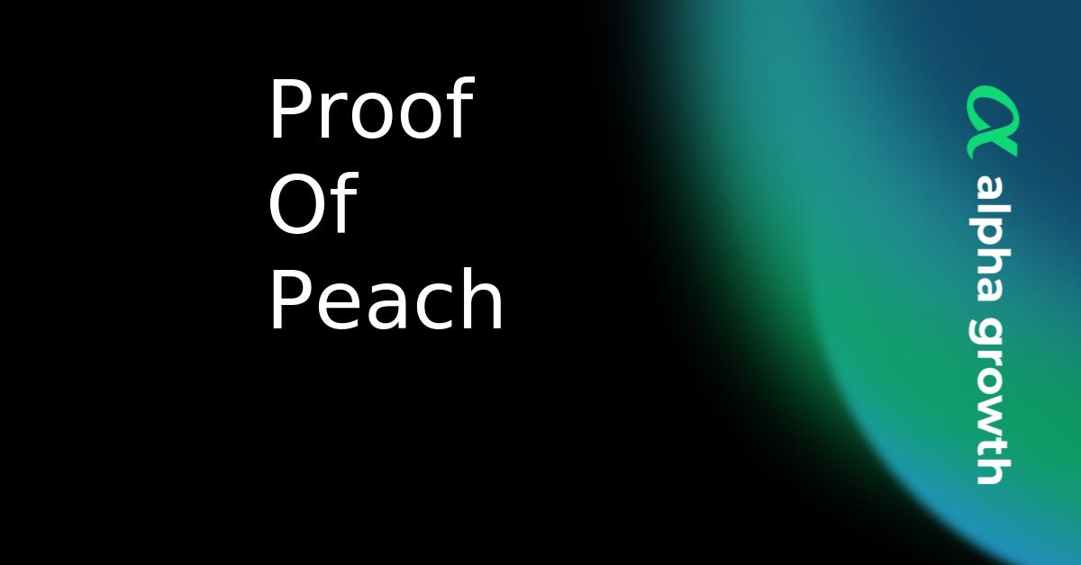 Proof Of Peach Crypto Analytics & User Data | AlphaGrowth